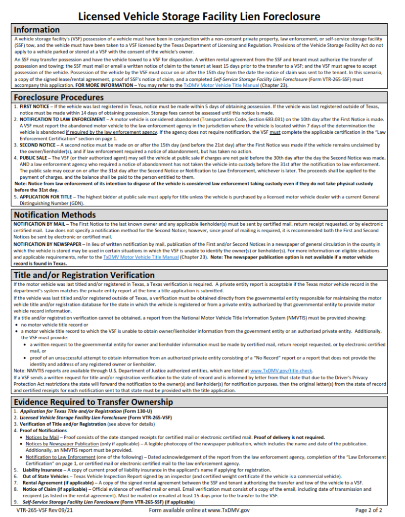 VTR-265-VSF – License Vehicle Storage Facility Lien Foreclosure ...