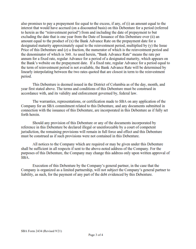 SBA Form 2434 – 5 Yr Energy Saving Debenture Certification | Origin ...