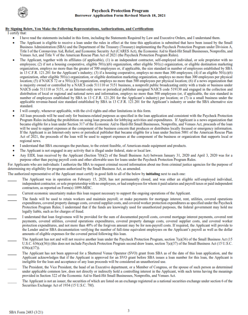 SBA Form 2483 – PPP First Draw Borrower Application Form | Origin Form ...