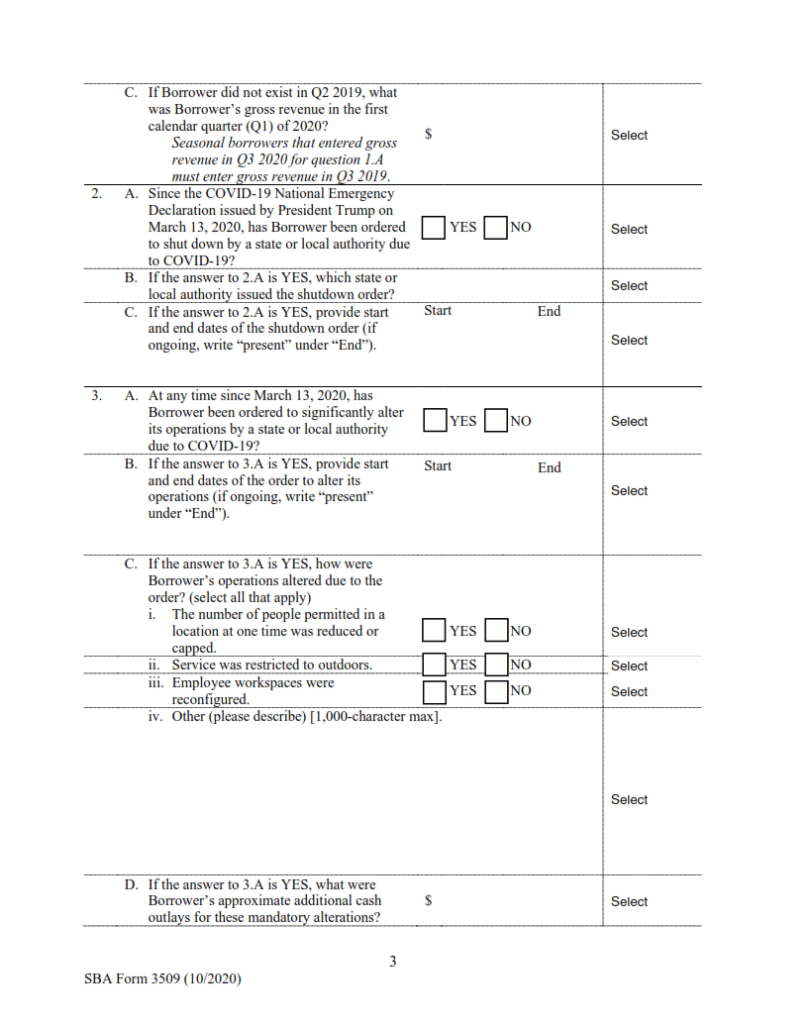 SBA Form 3509 – PPP Loan Necessity Questionnaire (For-profit borrowers ...