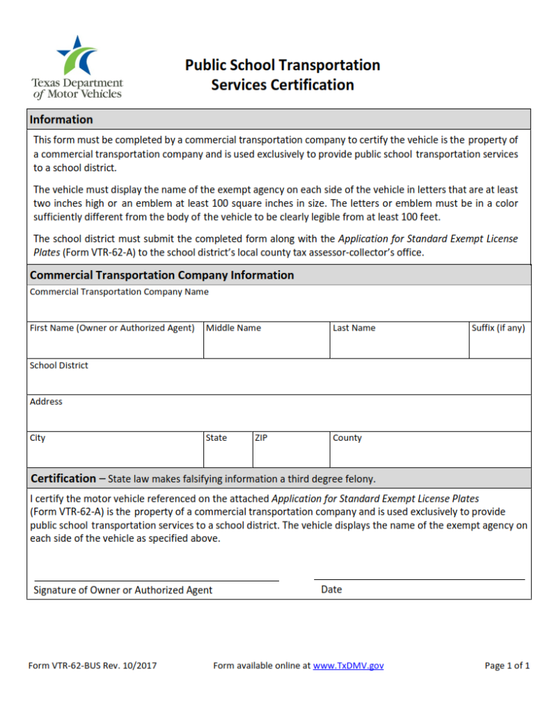 VTR-62-BUS – Public School Transportation Services Certification ...