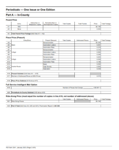 PS Form 3541 – Postage Statement – Periodicals – One Issue or One ...