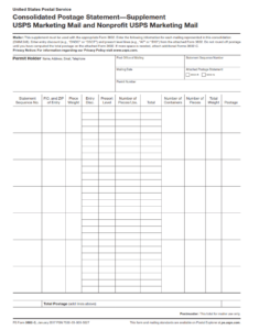 PS Form 3602-C – Consolidated Postage Statement — Supplemental USPS ...