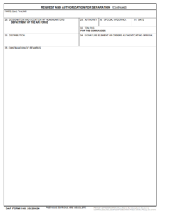 DAF Form 100 – Request And Authorization For Separation | Origin Form ...