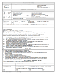 DAF Form 350 – Separation Pay Worksheet | Origin Form Studio