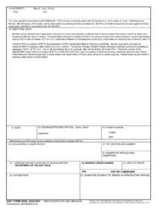 DAF Form 4008 – Request And Authorization For Initial Active Duty ...