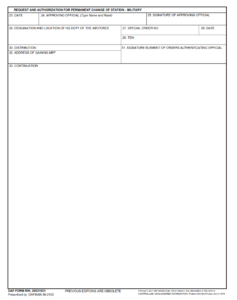 DAF Form 899 – Request And Authorization For Permanent Change Of ...