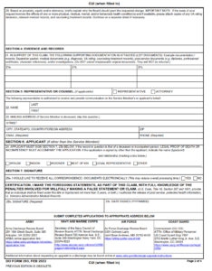 DD Form 293 – Application for the Review of Discharge from the Armed ...
