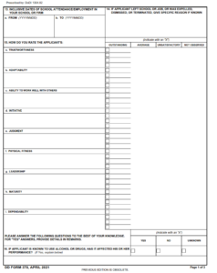 DD Form 370 – Request for Reference | Origin Form Studio