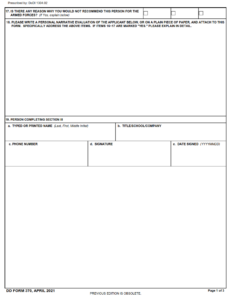 DD Form 370 – Request for Reference | Origin Form Studio