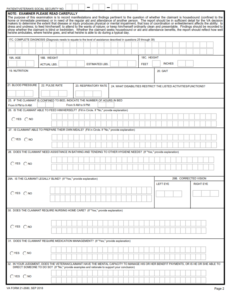 VA Form 21 2680 Printable Fillable In PDF Origin Form Studio